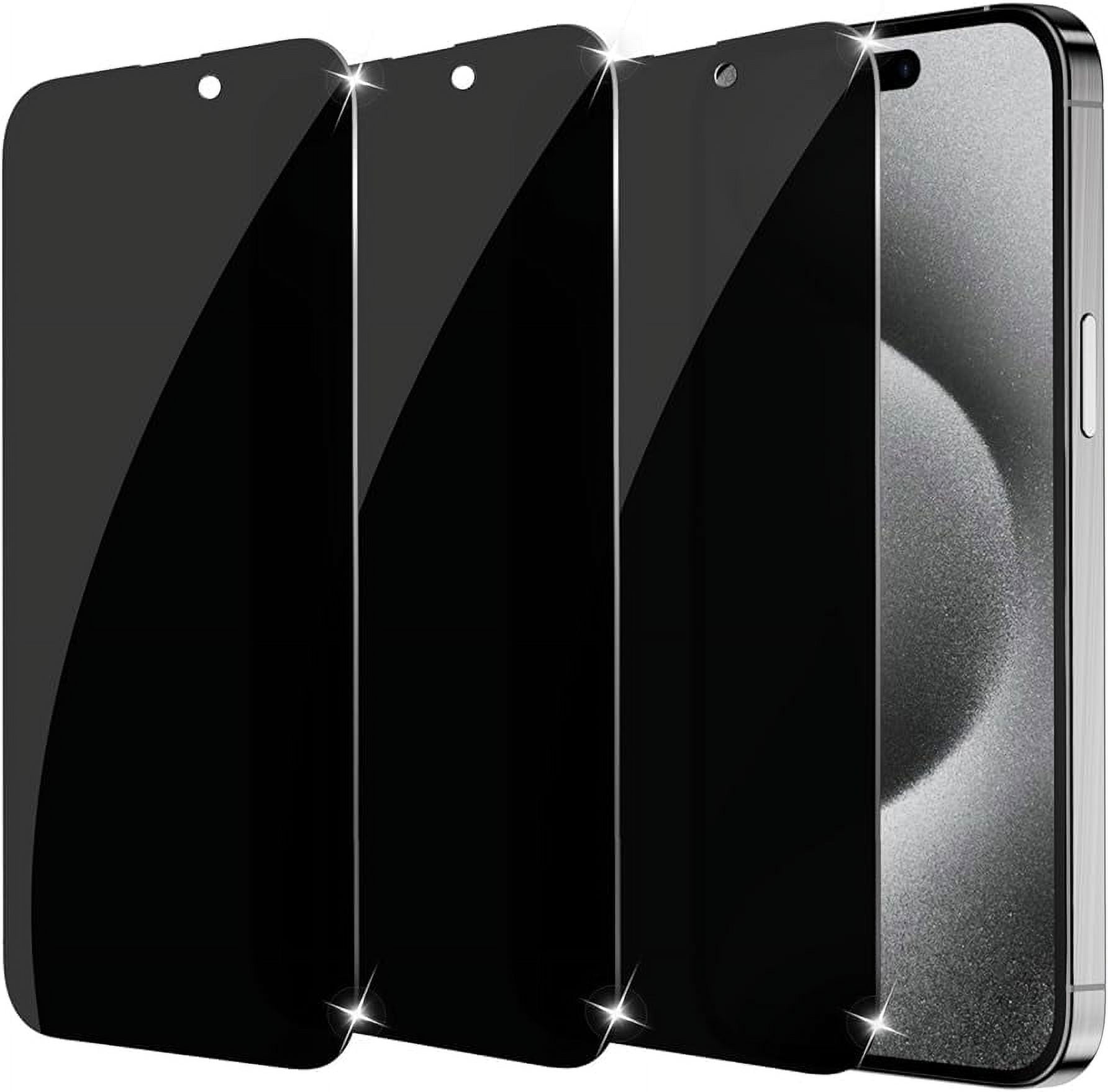 "3-Pack iPhone 15 Pro Max/15 Plus 6.7"" Privacy Screen Protector, 9H ...