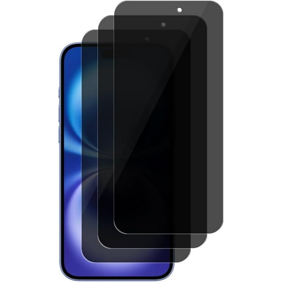 3 Pack Privacy Screen Protector For iPhone 16 / iPhone 15 / iPhone 15 Pro (6.1 inch) Anti Spy ...