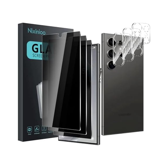 3 Pack Privacy Screen Protector for Samsung Galaxy S24 Ultra With 3 ...