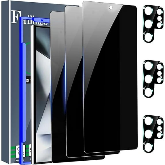 3 Pack Privacy Screen Protector for Samsung Galaxy S24 Ultra with 3 ...