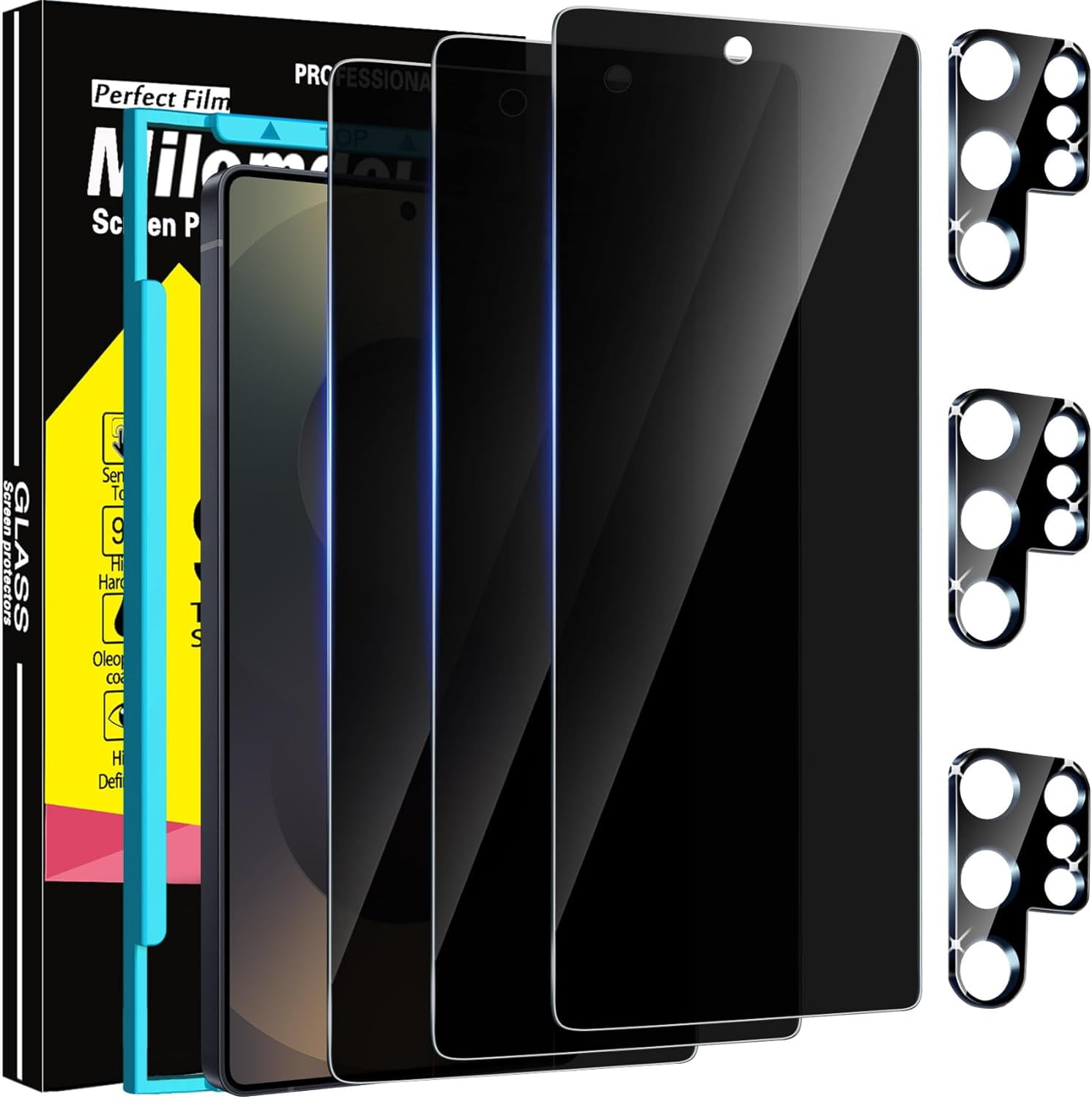 3 Pack Privacy Screen Protector for Samsung Galaxy S25 Ultra Tempered ...