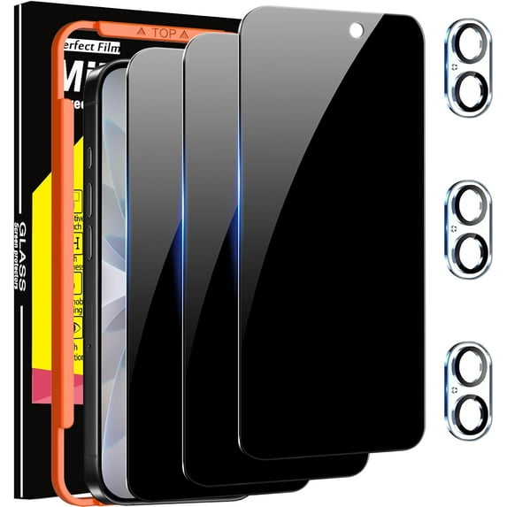 3 Pack Privacy Screen Protector for iPhone 17 [Phone Case Friendly ...