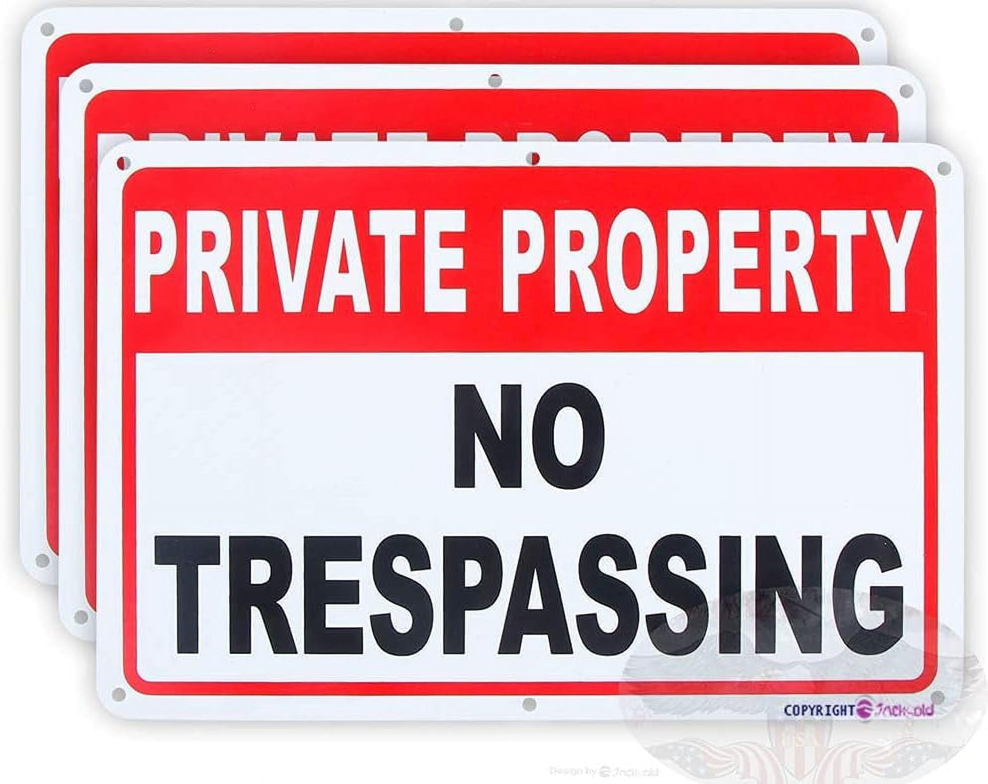 3 Pack Private Property No Trespassing Sign 12"x 8" Sign Rust Free ...