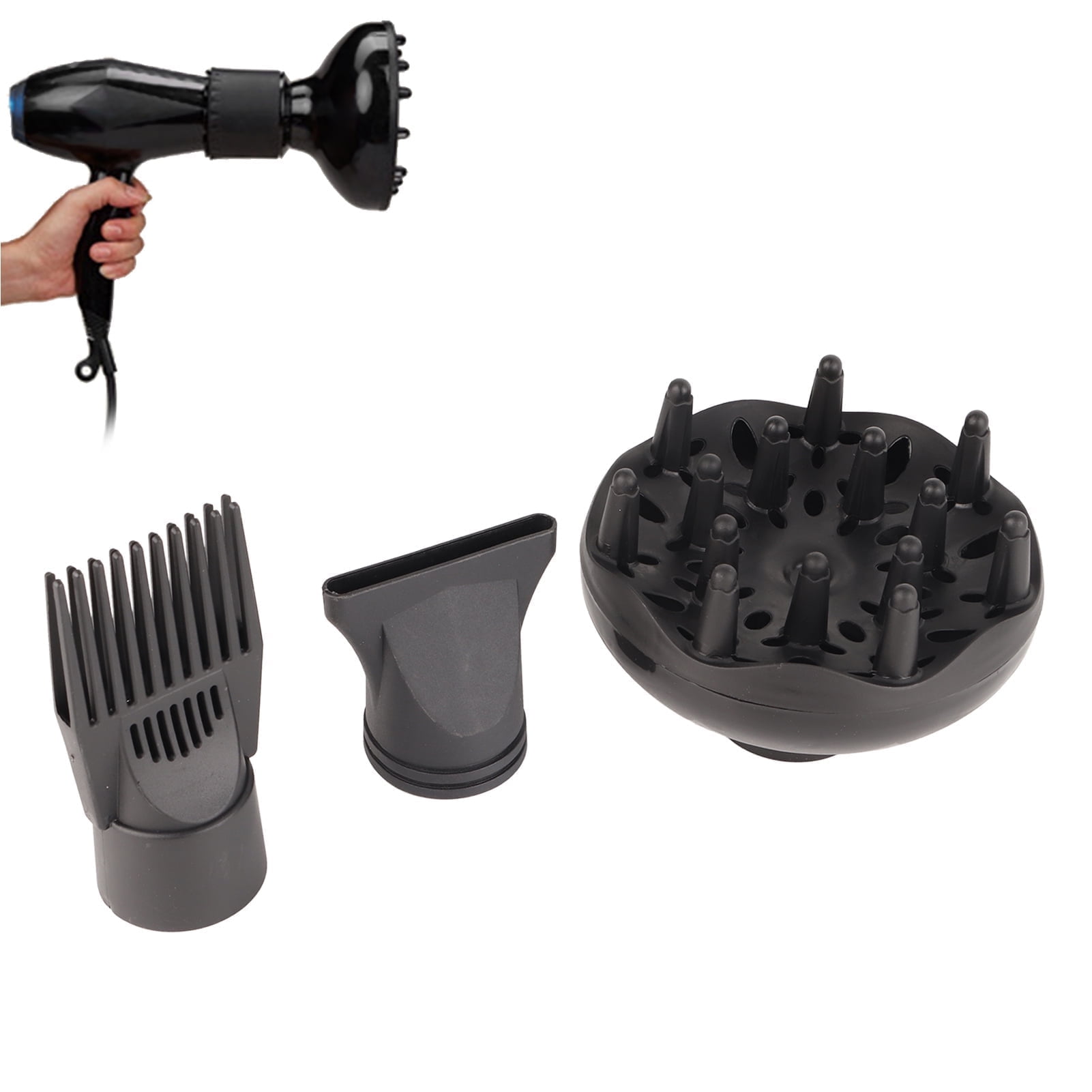 3 Pack Professional Plastic Hair Dryer Nozzle Diffuser Hair Dryer ...