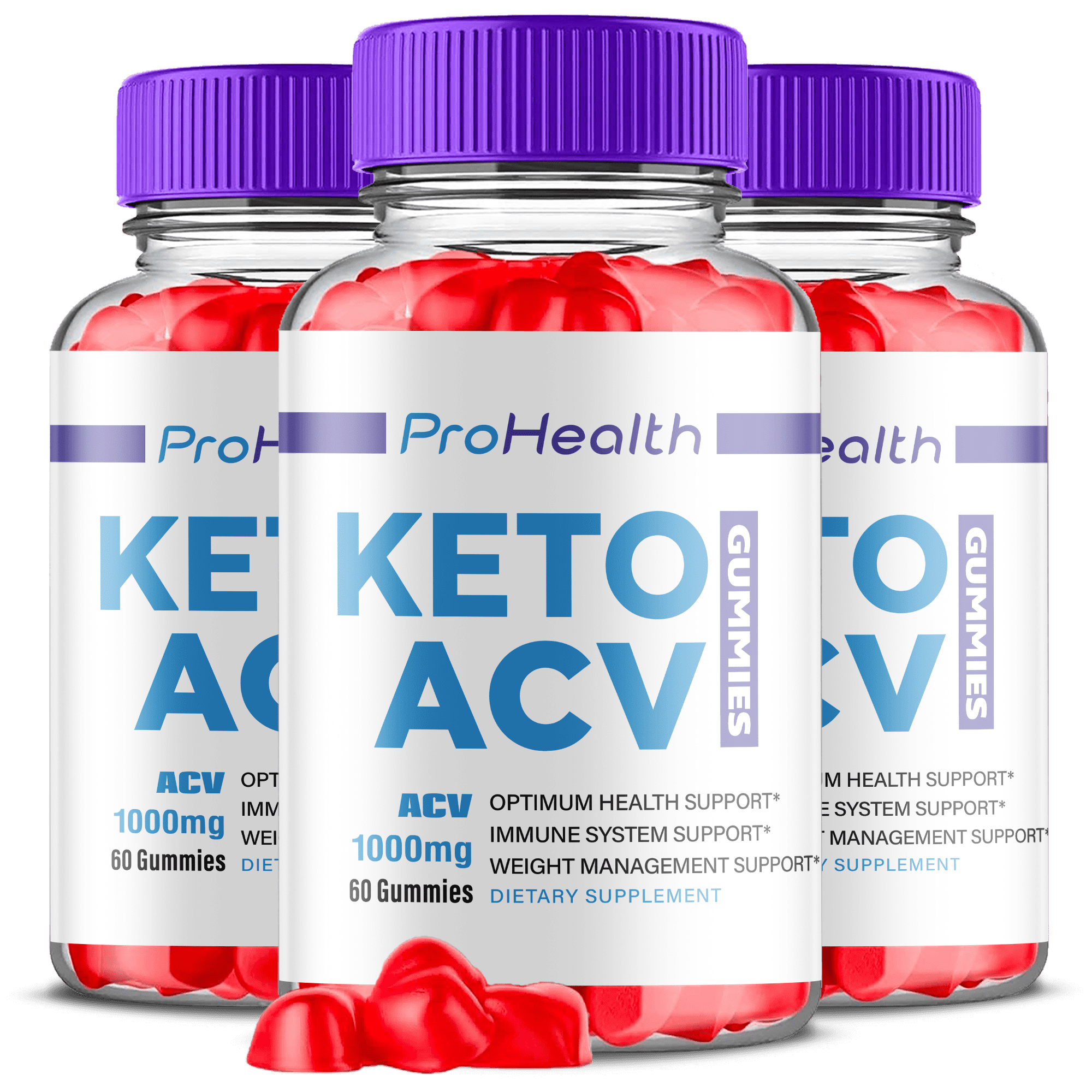 (3 Pack) Prohealth Keto ACV Gummies - Apple Cider Vinegar Supplement ...