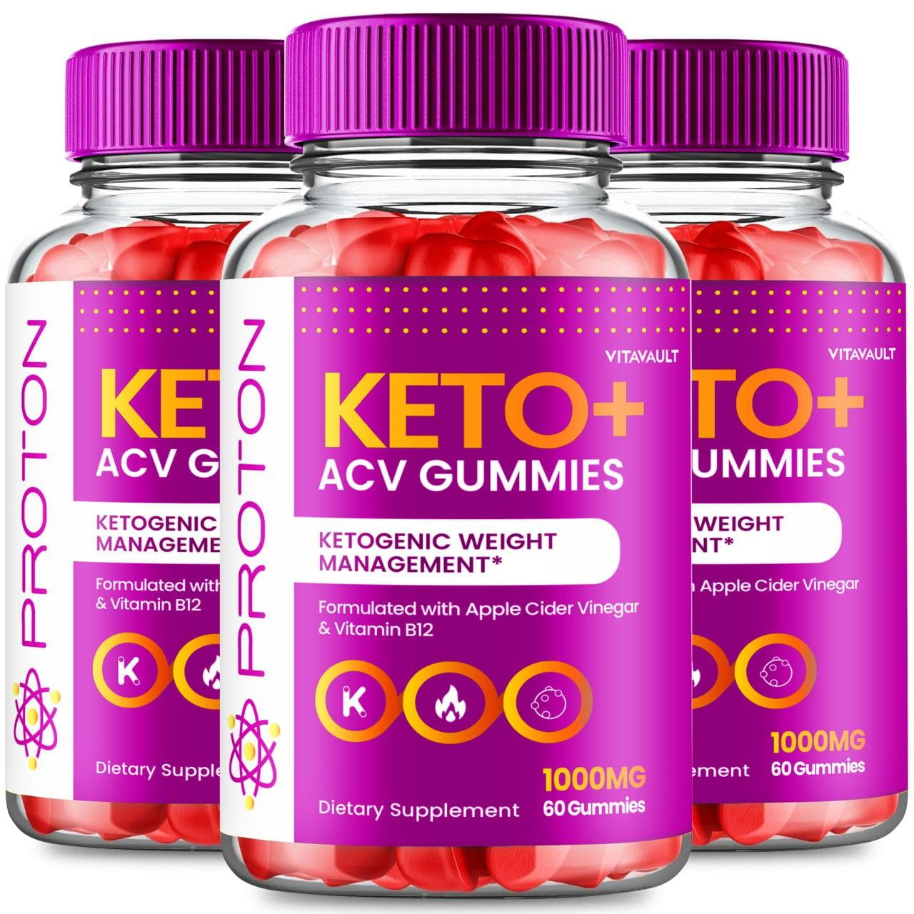 (3 Pack) Proton Keto + Advanced ACV Gummies - Key Ally for Keto ...