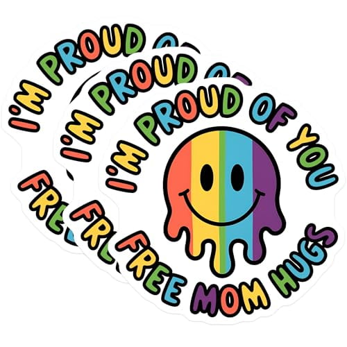 (3 Pack) Proud Mom Rainbow Decals - LGBTQ Decal - Free Hugs Decal - 3 ...