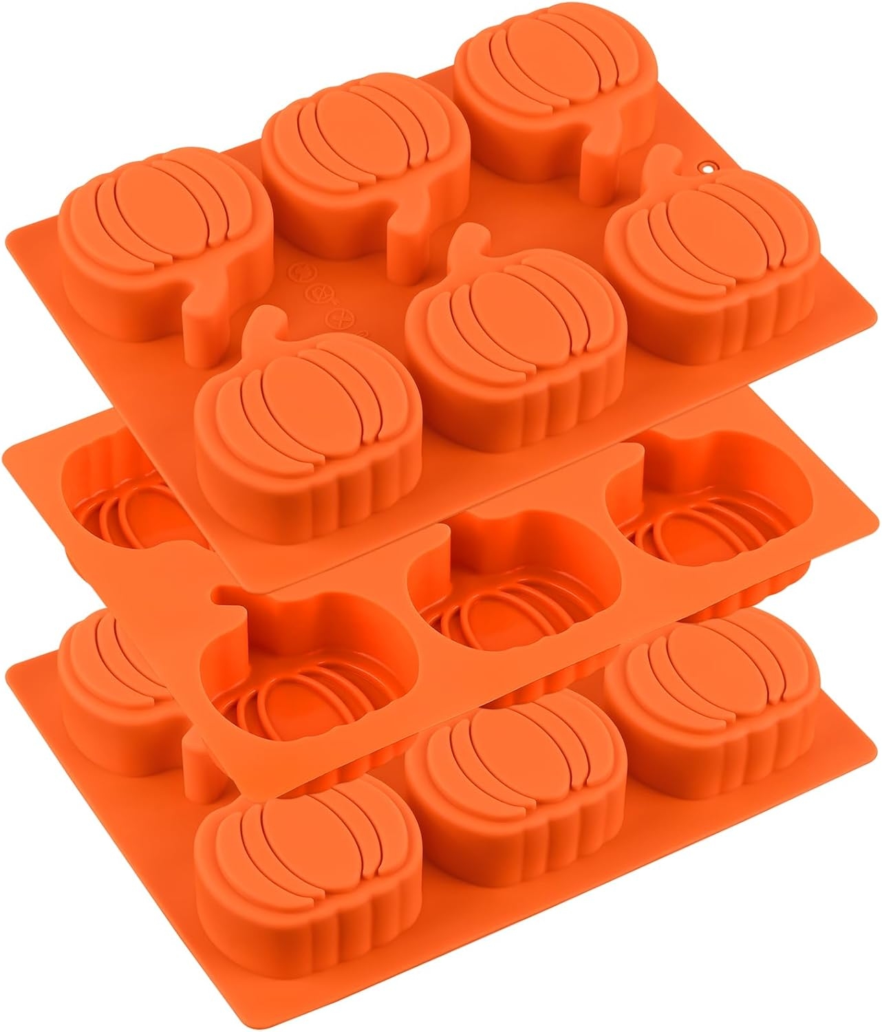 3 Pack Pumpkin Cake Molds, Silicone Pumpkin Molds for Making Halloween ...