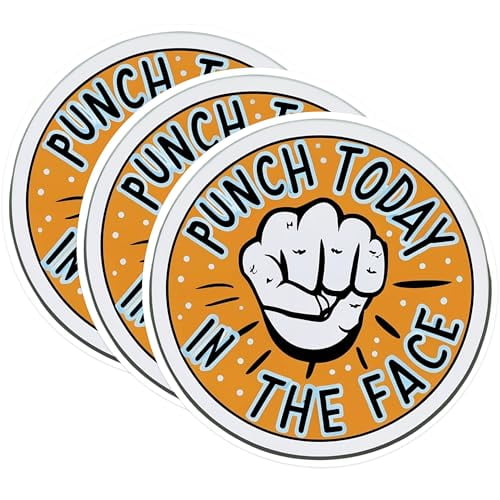 (3 Pack) Punch Today Decals - Motivational Stickers - Laptop Decals - 3 ...