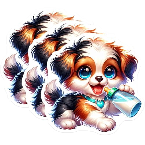 (3 Pack) Puppy Dog Decals - Cute Animal Stickers - Cartoon Pet Lover ...