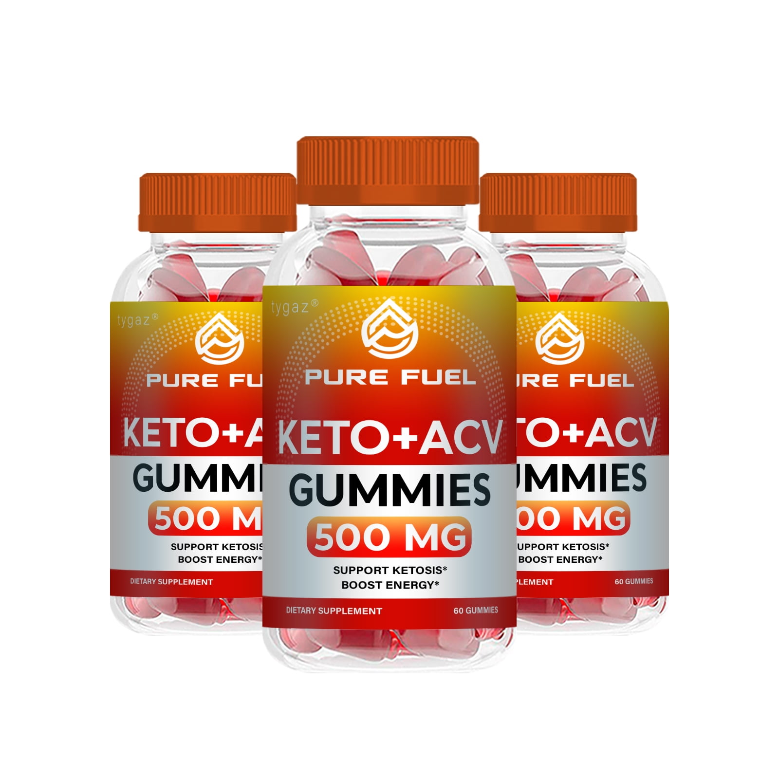 (3 Pack) Pure Fuel - Pure Fuel Keto Apple Cider Vinegar Gummies ...