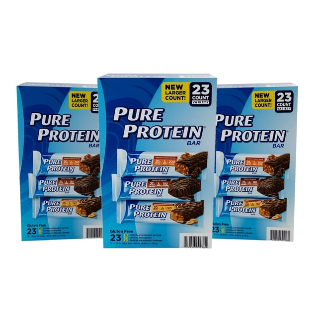 3 Pack | Pure Protein Bars Chocolate Variety Pack, 23 Count - Walmart.com