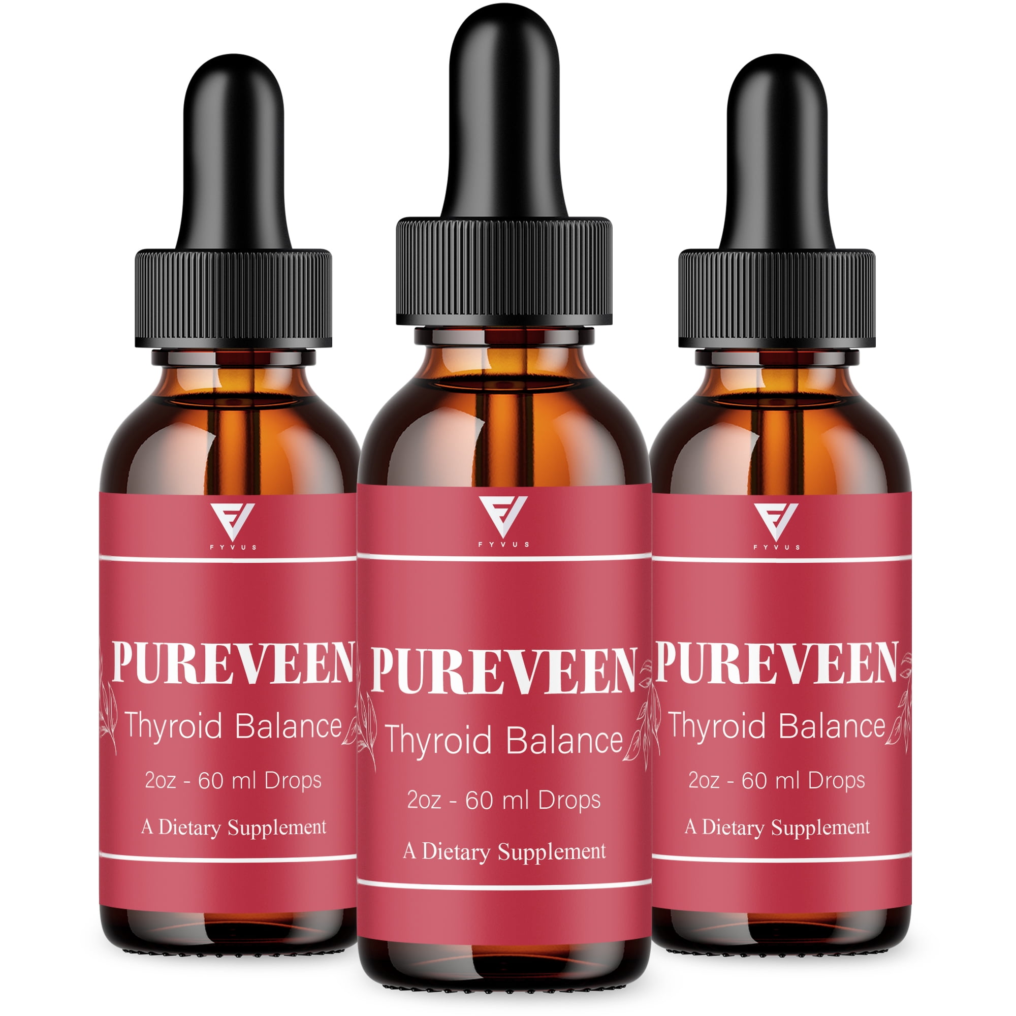 (3 Pack) Pureveen Thyroid Balance Drops, Pure Veen Advanced Formula ...