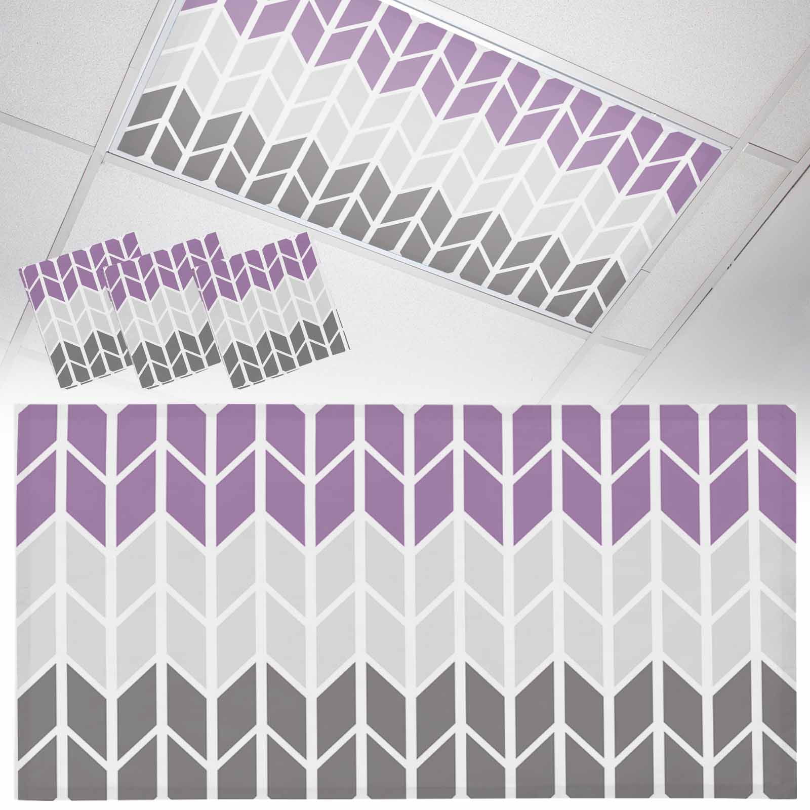 3 Pack Purple Grey Fluorescent Light Covers for Ceiling Lights ...