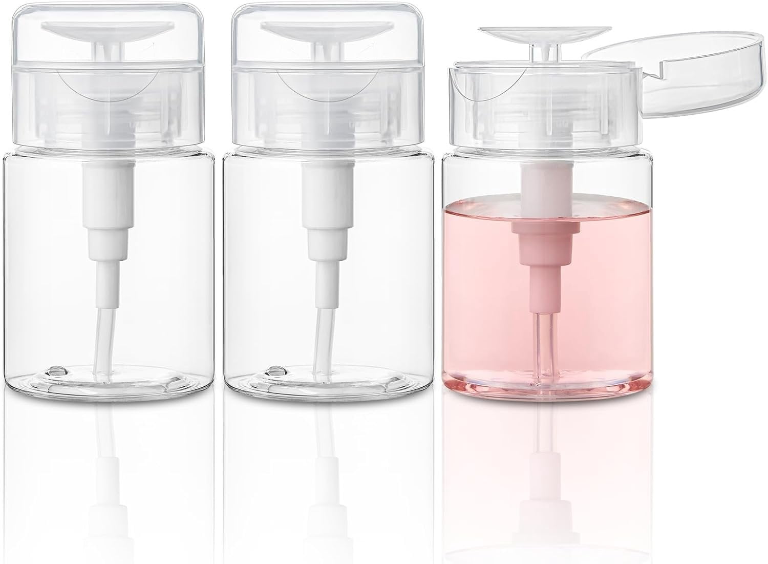3 Pack Push Down Pump Bottle Dispenser for Travel Makeup Remover ...