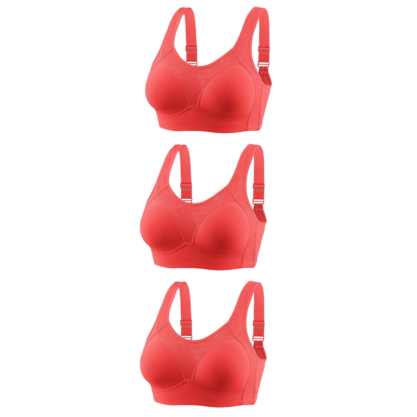 3 Pack Push Up Bras for Women Breathable Comfortable Seamless Bra Mesh ...