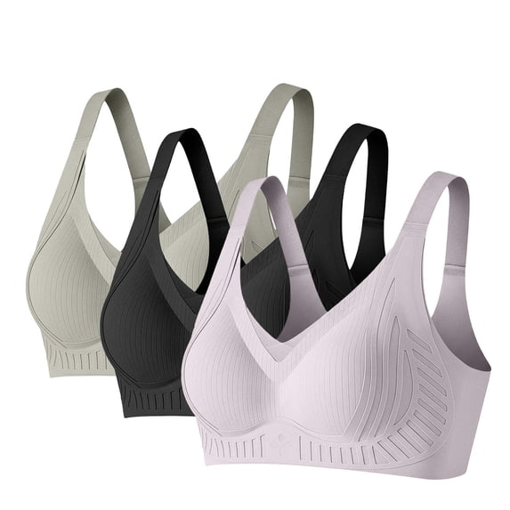 3 Pack Push Up T-Shirt Bras Womens Seamless Full Coverage Bralette No ...
