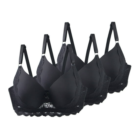 3 Pack Push-Up Underwire Bras Womens Floral Lace Full Coverage Bralette ...