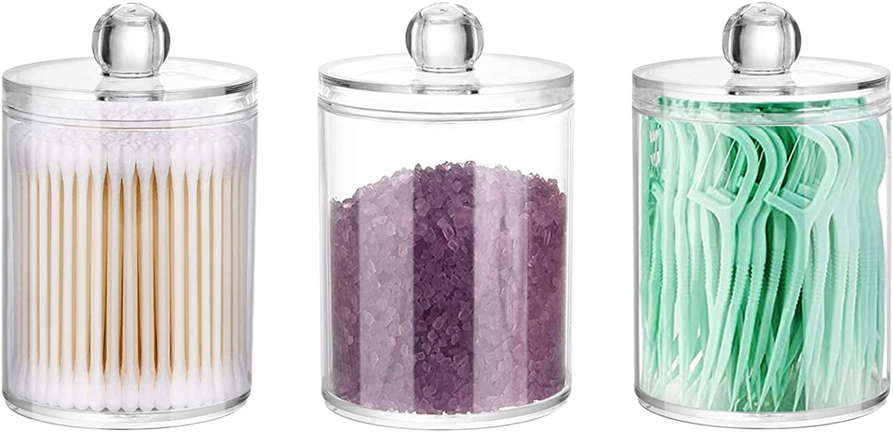 3 Pack Qtip Holder Storage Canister for Cotton Ball, Cotton Swab ...