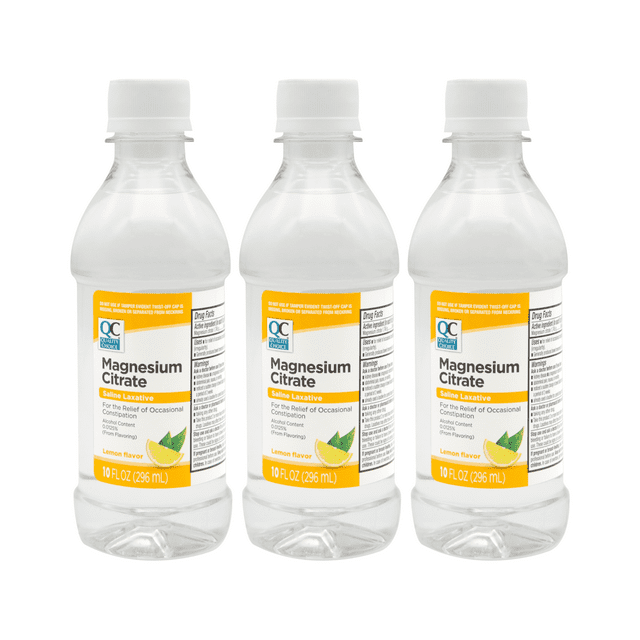 Quality Choice Magnesium Citrate Liquid Laxative, Lemon Flavor, 10oz, 3 ...