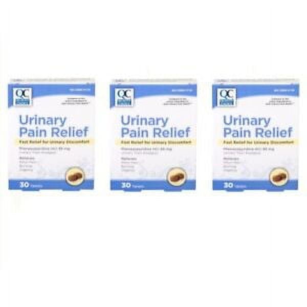3 Pack Quality Choice Urinary Pain Relief 30 Tablets (Compare to Azo ...