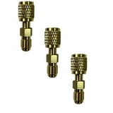 3-Pack R32 R454B Refrigerant Brass Adapter, Left-Hand Thread 1/4Sae R32 ...
