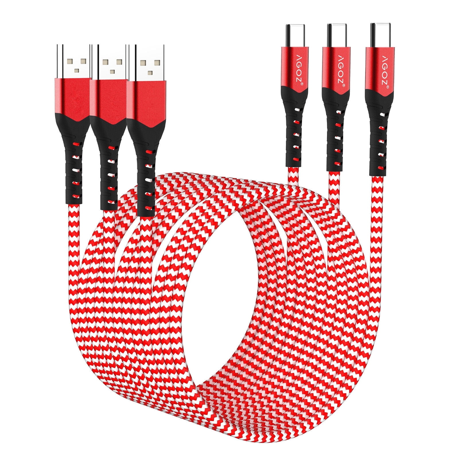 3 Pack RED 10ft USB C Cable FAST Charger Type C Cord for iPad Air 4th ...