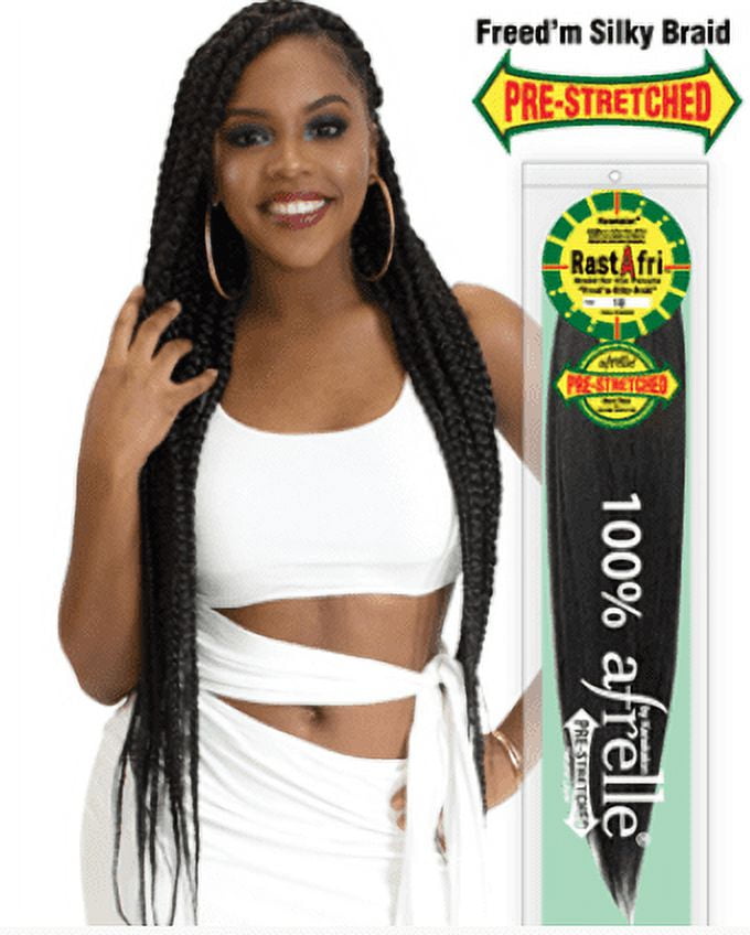 3 Pack RastAfri Freed’m Silky Pre-Stretched Braiding Hair 100% ...