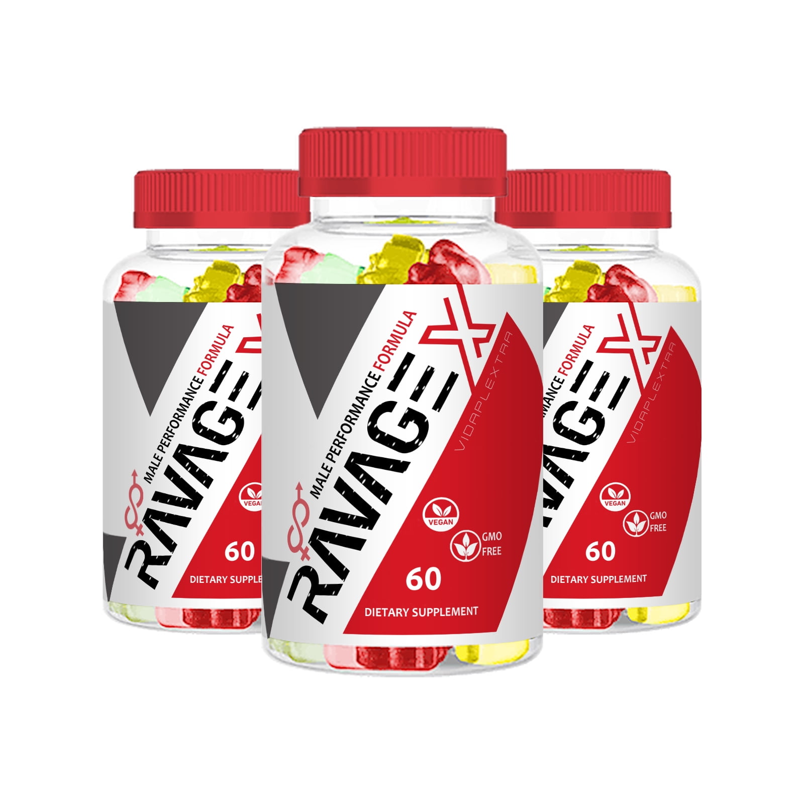 (3 Pack) RavageX Gummies - Ravage X Gummies For Men - Walmart.com
