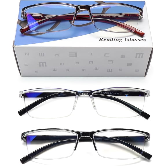 3 Pack Reading Glasses Men Blue Light Blocking Computer Readers Anti ...