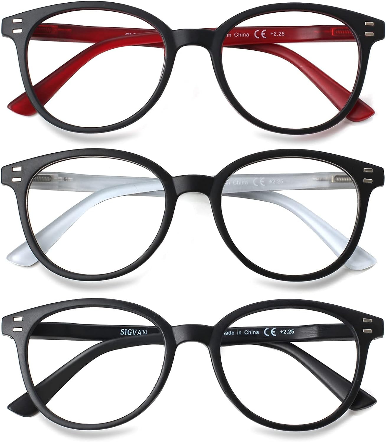 3 Pack Reading Glasses Spring Hinge Stylish Readers Black/Tortoise for ...