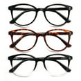 Kerecsen 3 Pack Reading Glasses, Stylish Spring Hinged Round Readers ...
