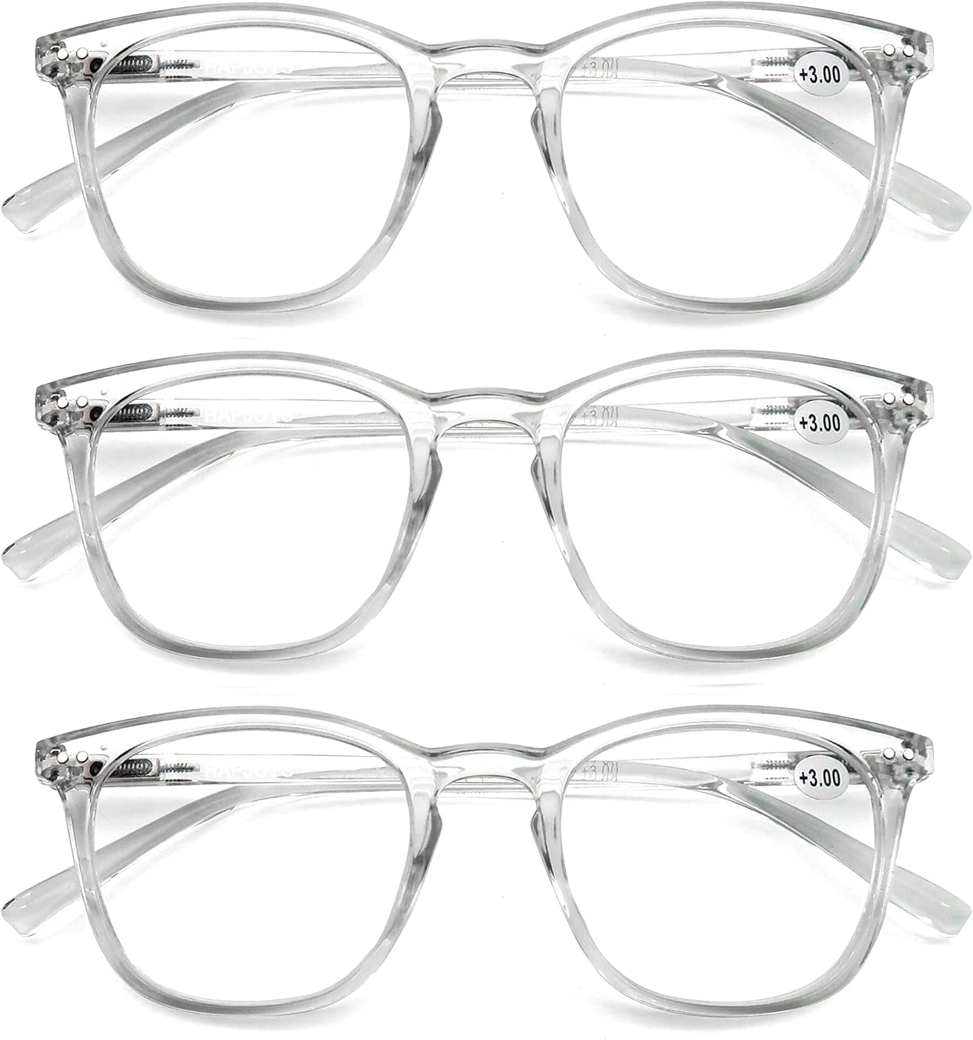 3 Pack Reading Glasses Women Men Stylish Oval Readers Flexible Spring ...