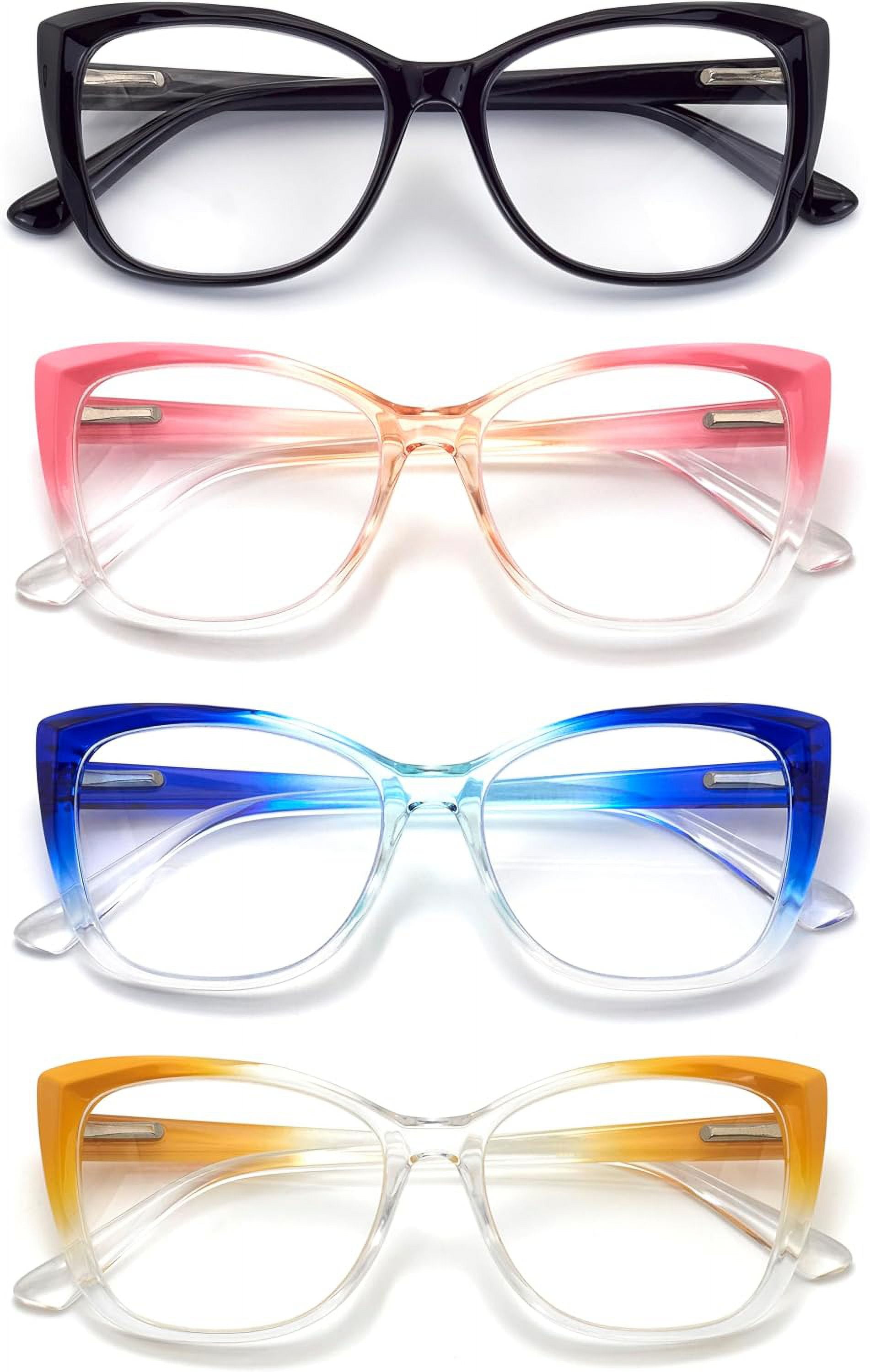 3-Pack Reading Glasses for Women，Oprah Style Frame Spring Hinge Clear ...