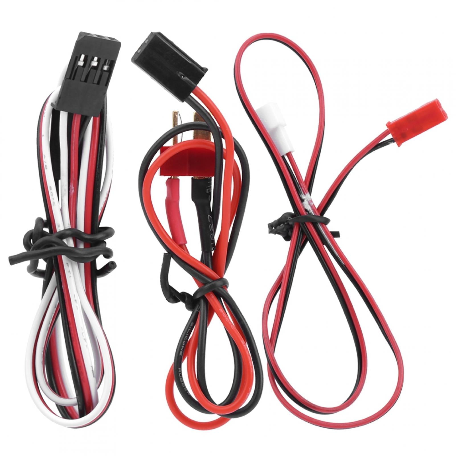 3-Pack Receiver Extension Cables + JST Female to 3-Pin Plug Adapter + T ...