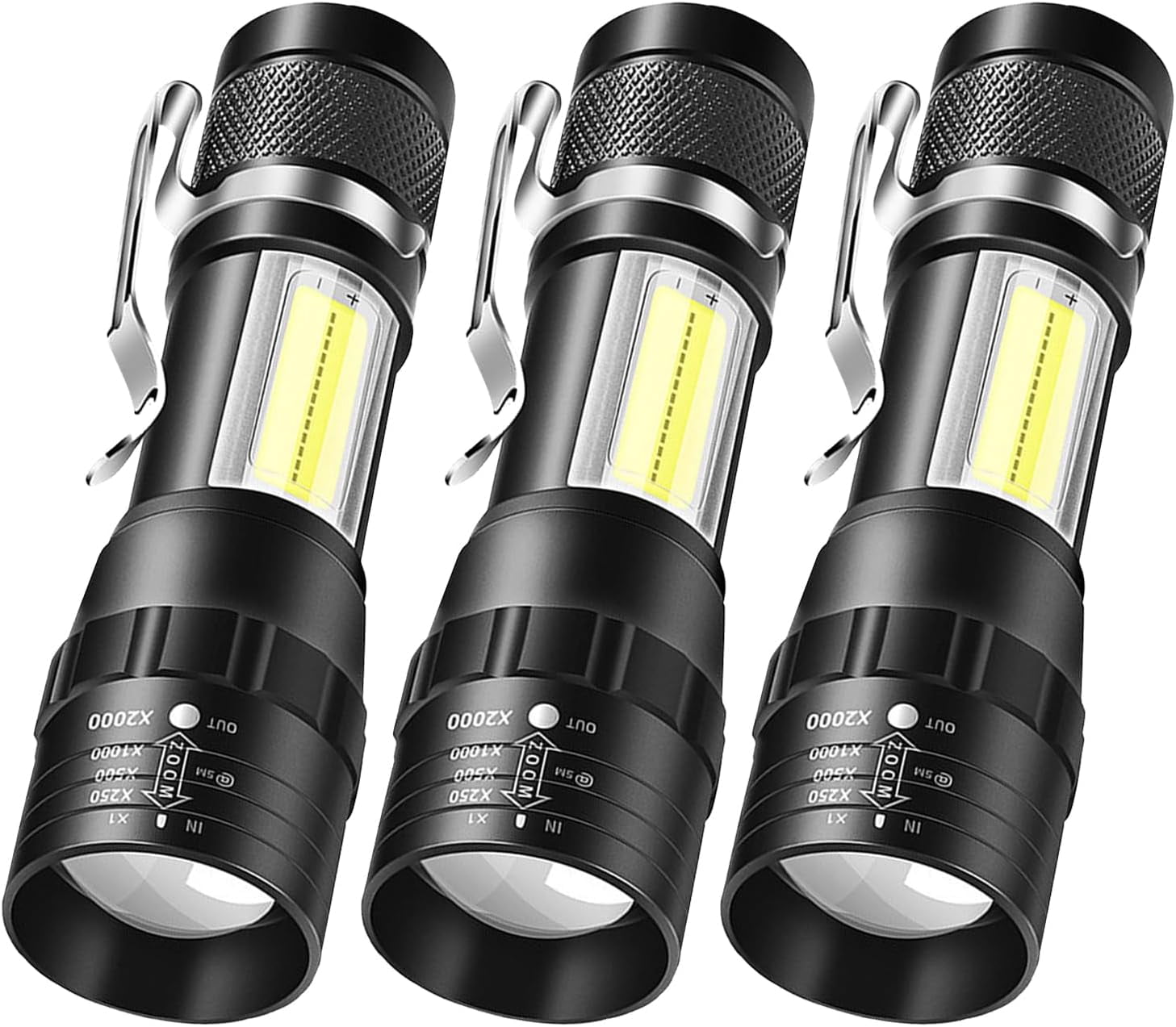 3 Pack Rechargeable Flashlights USB-C mini Small LED Lantern ...