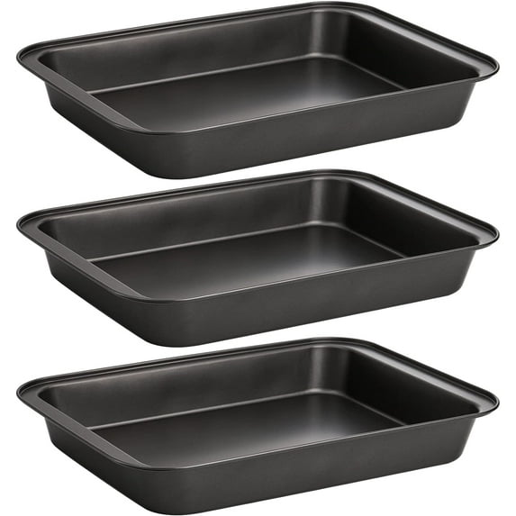 3 Pack Rectangle Baking Pan, Non-Stick Cake Pans for Oven, 13 x 9 Inch ...