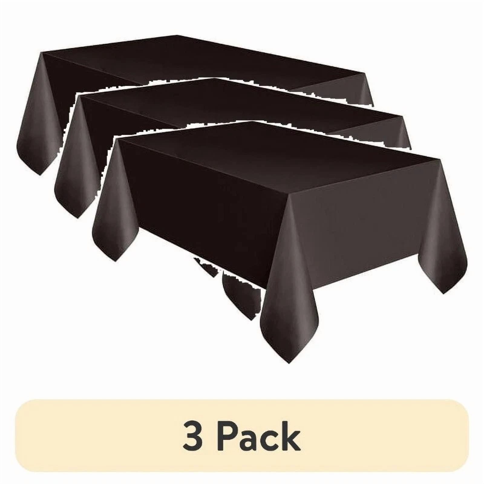 (3 Pack) Rectangular 54" X 108" Black Plastic Table Cover, 3 Count ...