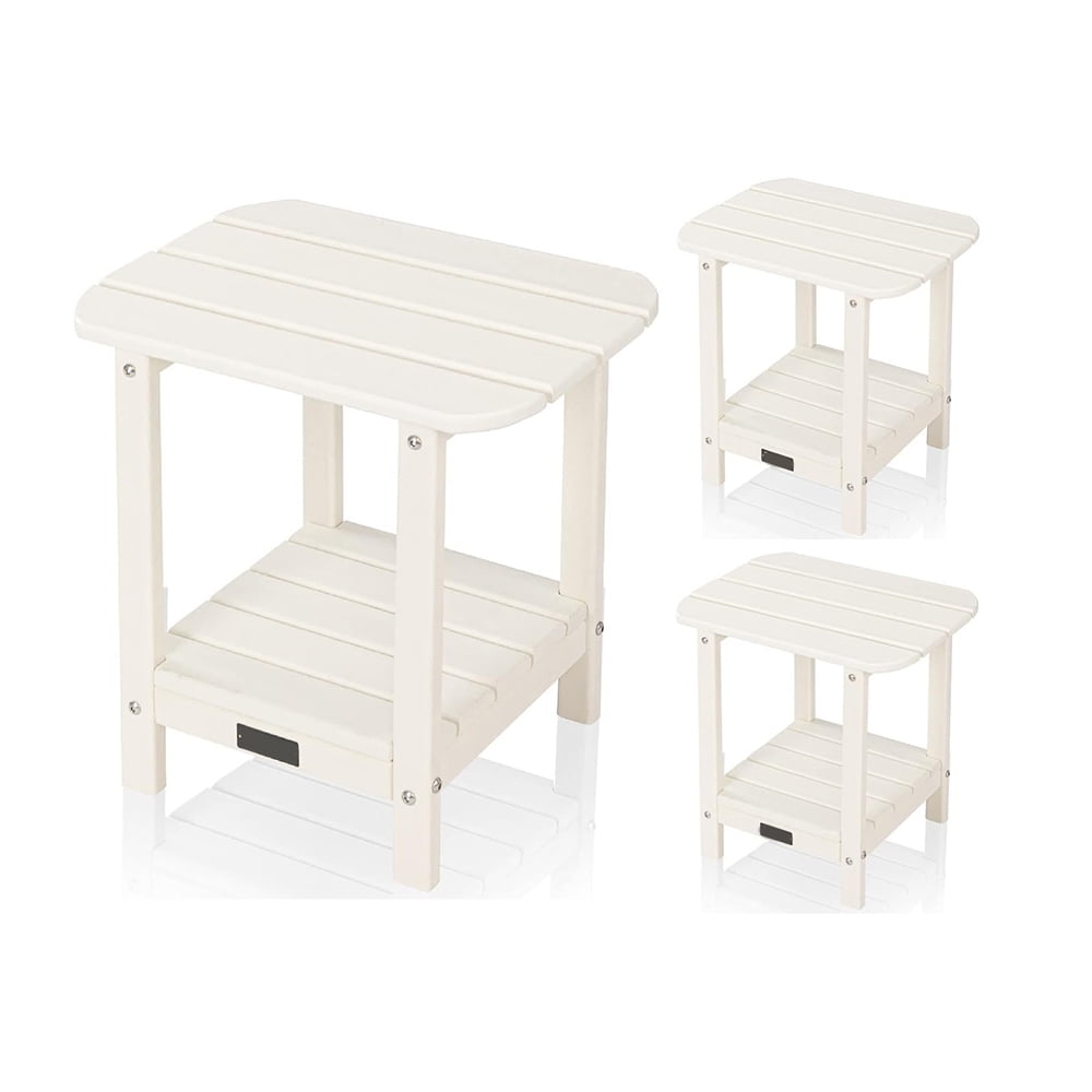 3- Pack Rectangular Side Tables, Outdoor Side Table with Storage for ...