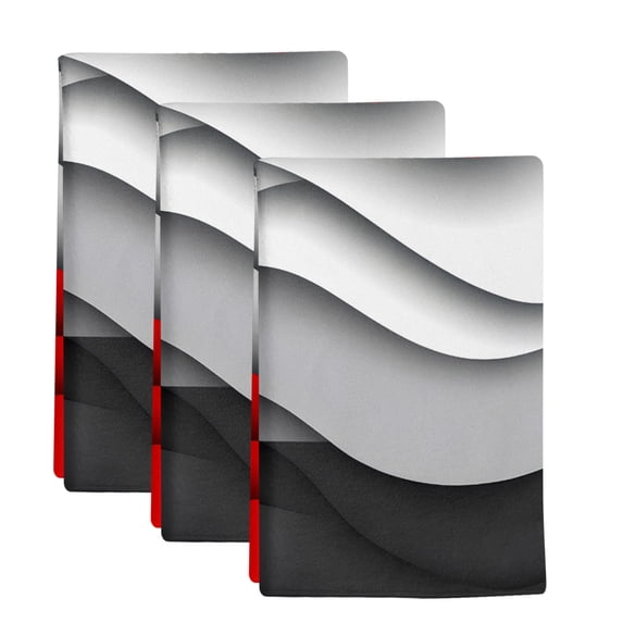 3 Pack Red Black Waves Kitchen Towels Abstract Water Ripple Modern ...