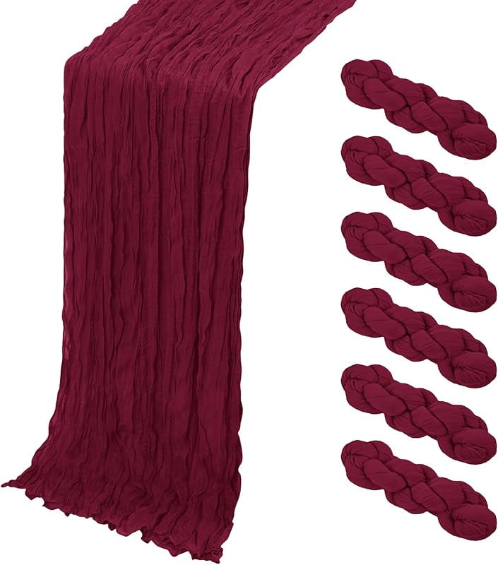 3 Pack Red Cheesecloth Table Runner, 17 x 108 Inch, Gauze Cheese Cloth ...