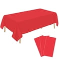 3 Pack Red Plastic Tablecloth Disposable Rectangular Table Cover 54 x ...