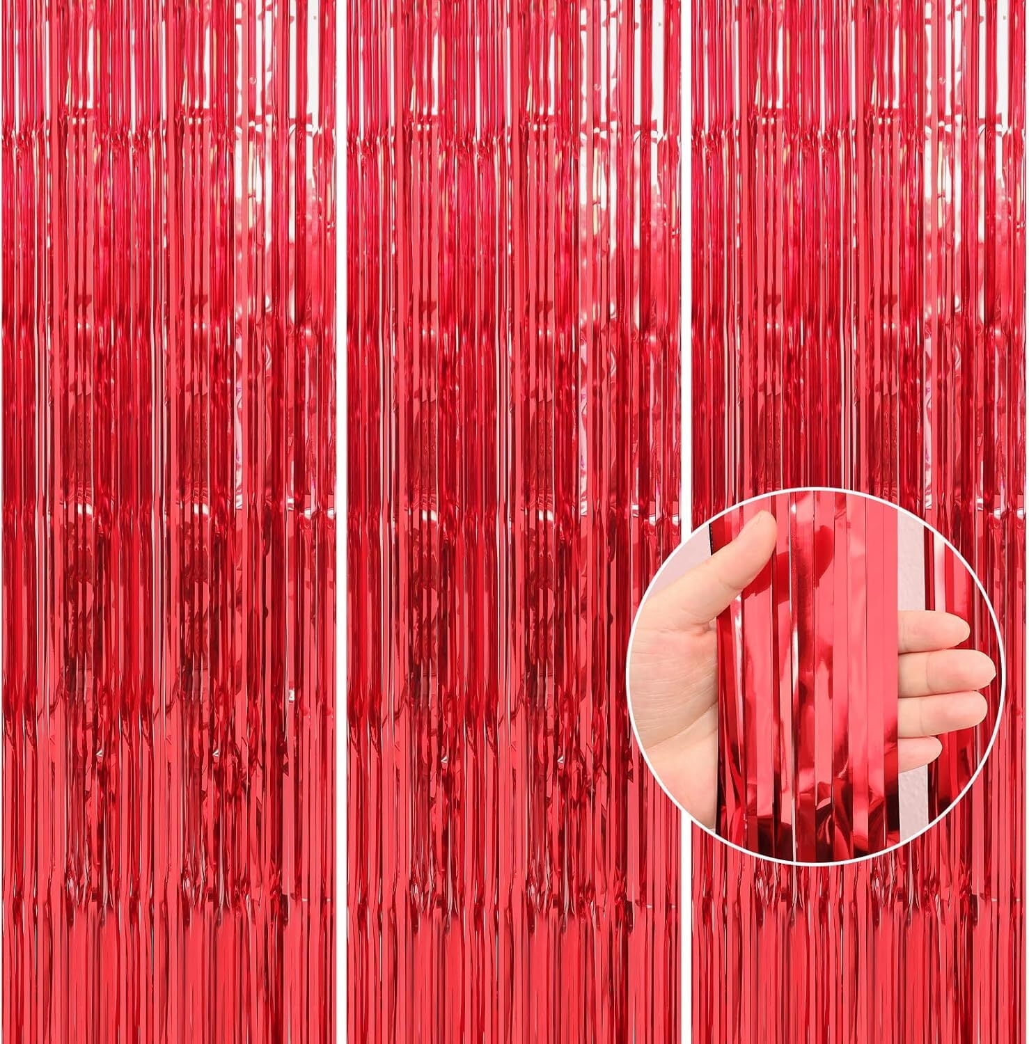 3 Pack Red Streamers Party Backdrop Christmas Decorations Backdrop ...