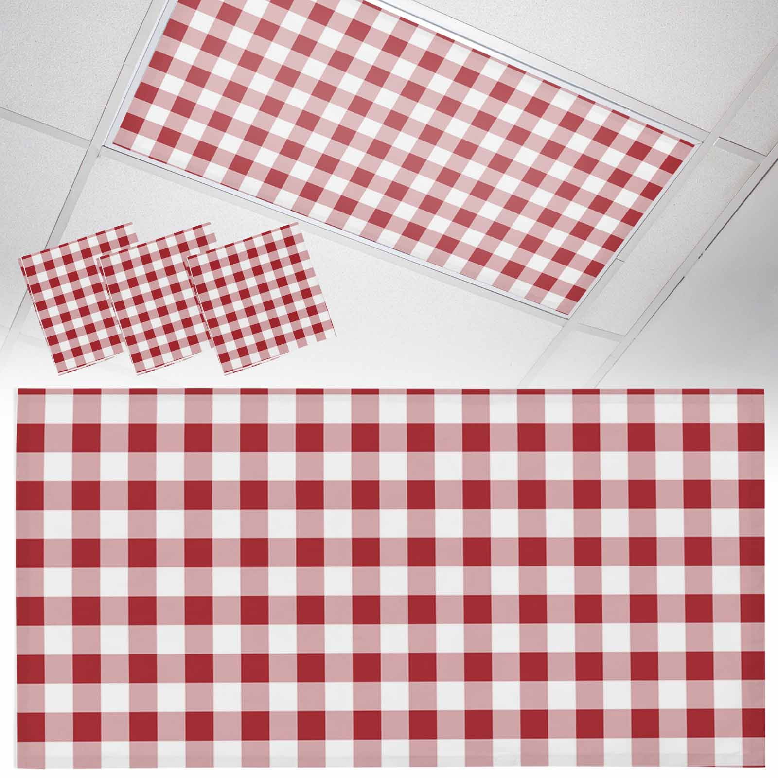 3 Pack Red White Fluorescent Light Covers for Ceiling Lights Buffalo ...