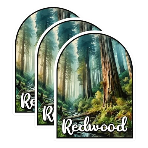 (3 Pack) Redwood Forest Decals - National Park Sticker - Nature Laptop ...