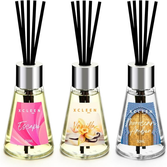 3 Pack Reed Diffuser, Scented Oil Diffuser with 15 Sticks, Escape ...
