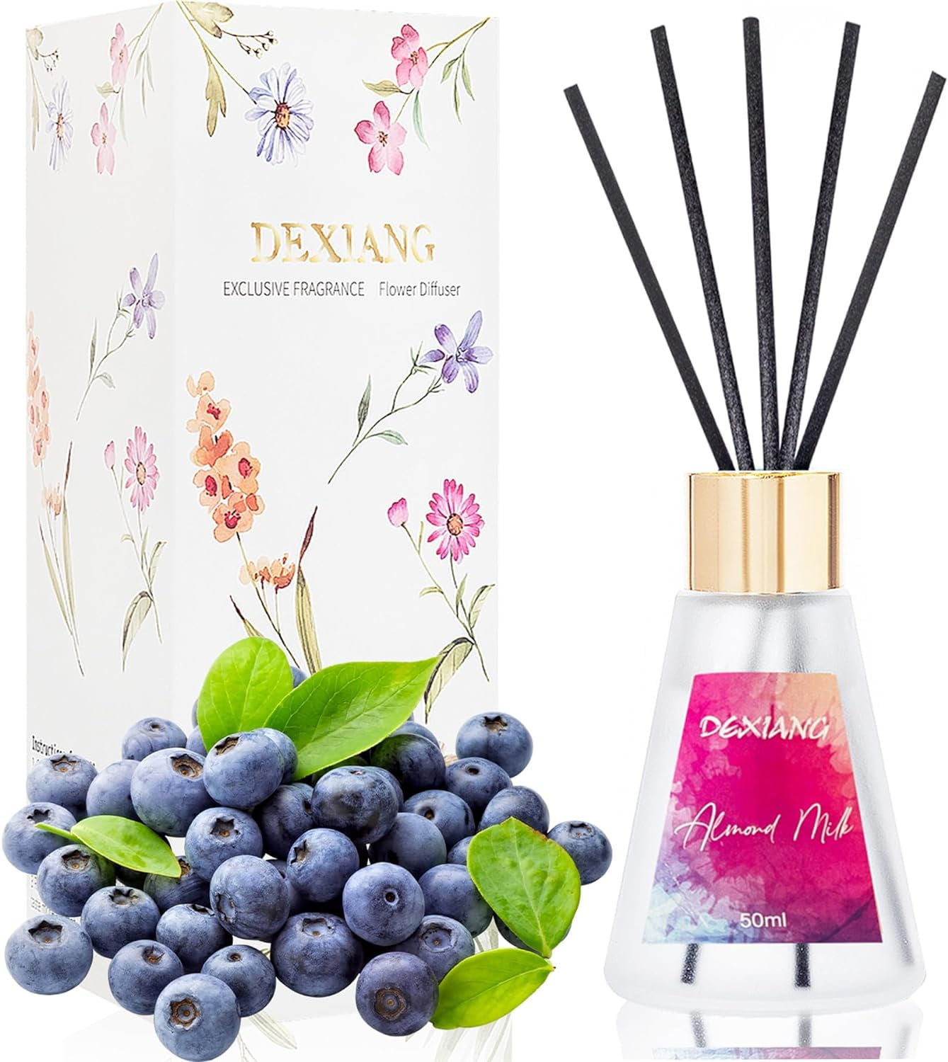 3-Pack Reed Diffuser Set, 15 Reed Oil Diffuser Sticks, Rose/Gardenia ...