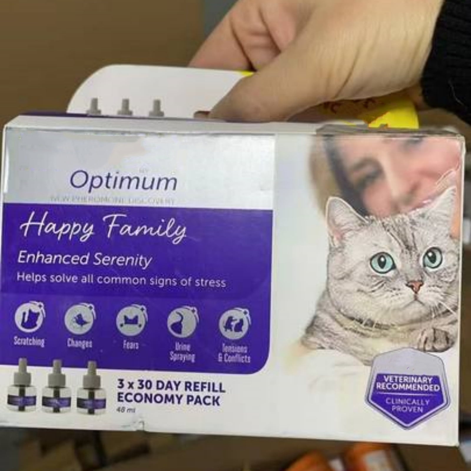 3 Pack Refill FELIWAY Optimum, Enhanced Calming Pheromone for Travel ...