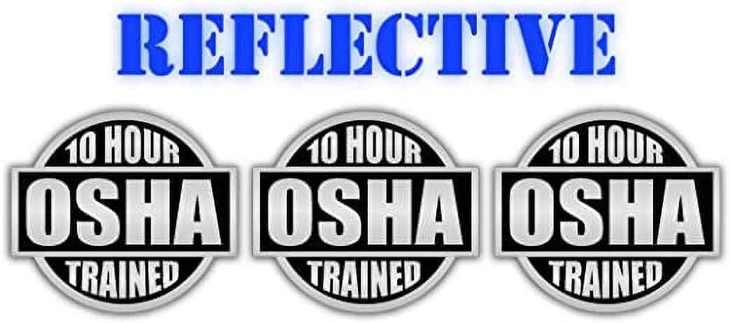 (3 Pack) Reflective Black 10 Hour OSHA Trained Hard Hat Label Sticker ...