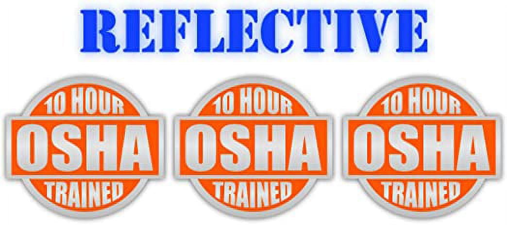 3 Pack Reflective Orange 10 Hour OSHA Trained Hard Hat Label Sticker ...
